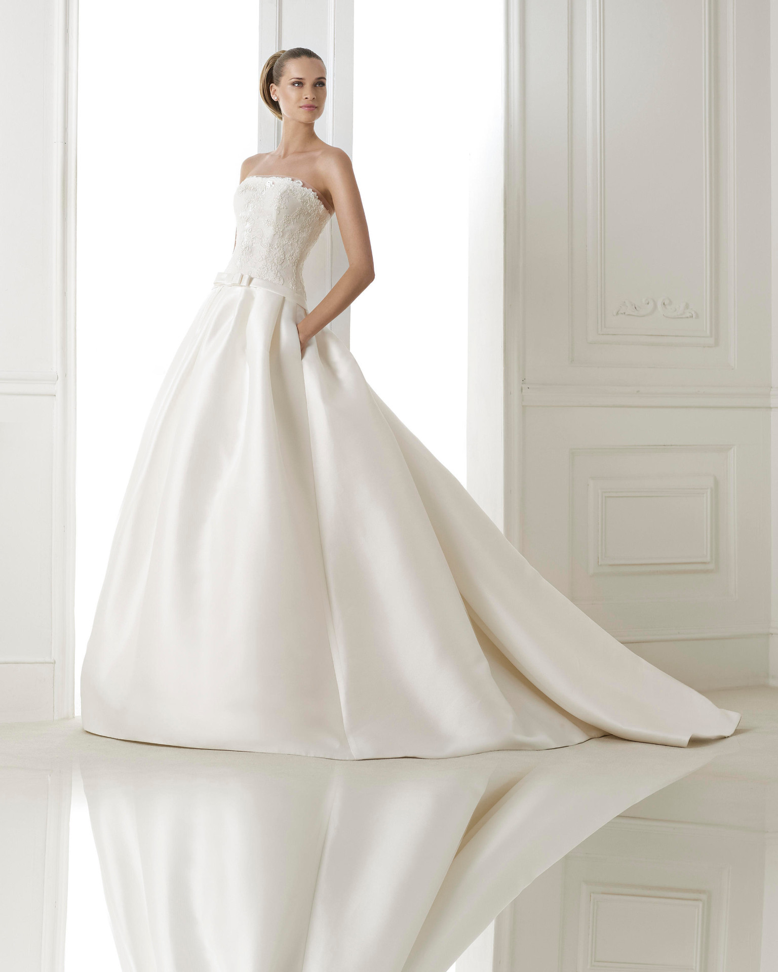 BARONDA Mikado and Lace Wedding Dress and A-Line | Bridal Space