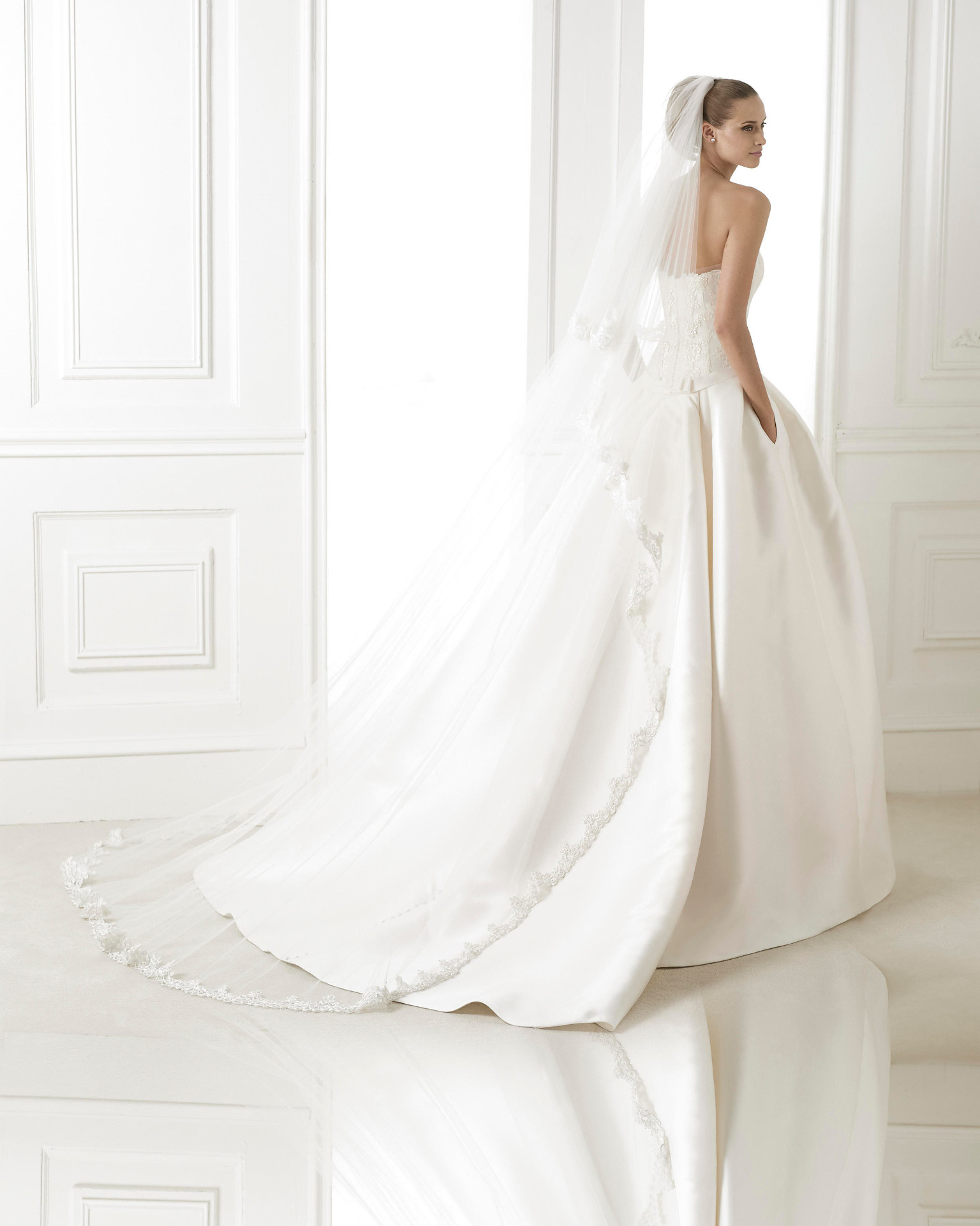 BARONDA Mikado and Lace Wedding Dress and A-Line | Bridal Space